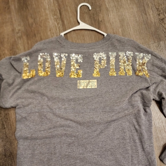 PINK Victoria's Secret | Tops | Victorias Secret Pink Love Pink Sequin ...
